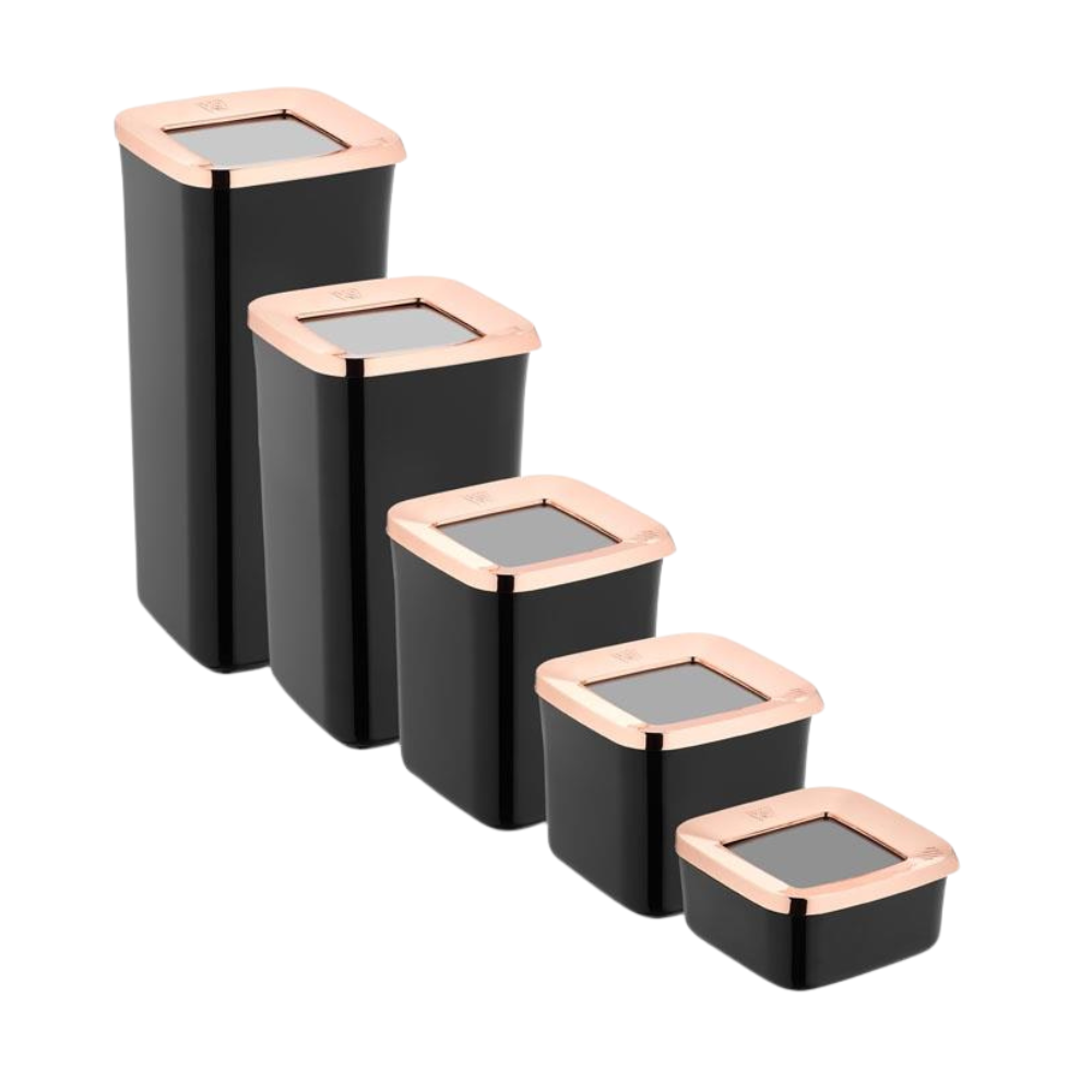 Solar Square Storage Container Copper Set Of 5 - In-house